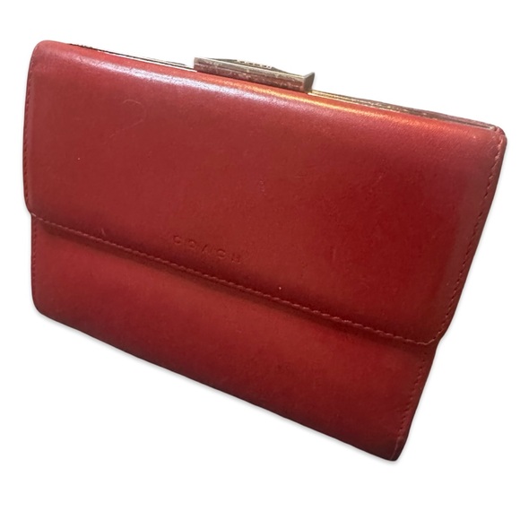 Coach | Bags | Coach Vintage All Leather Womens Red Wine Color Wallet ...